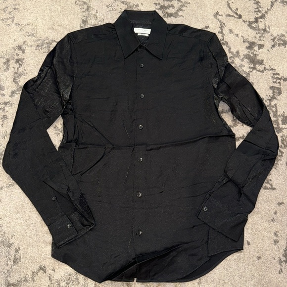 Zara | Shirts | Zara Metallic Black Shirt | Poshmark